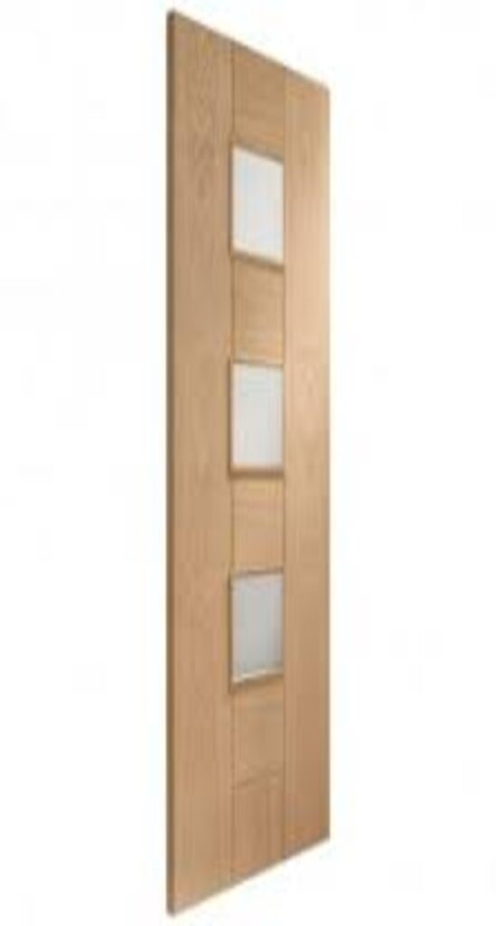 XL Joinery Messina Internal Oak Door With Obscure Glass Glazed Unfinished