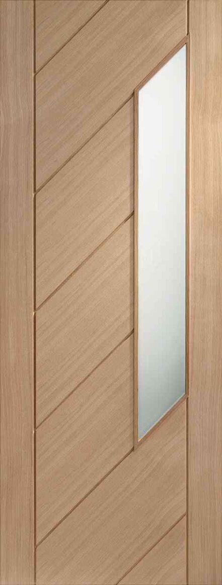 XL Joinery Monza Internal Oak Door With Obscure Glass Glazed