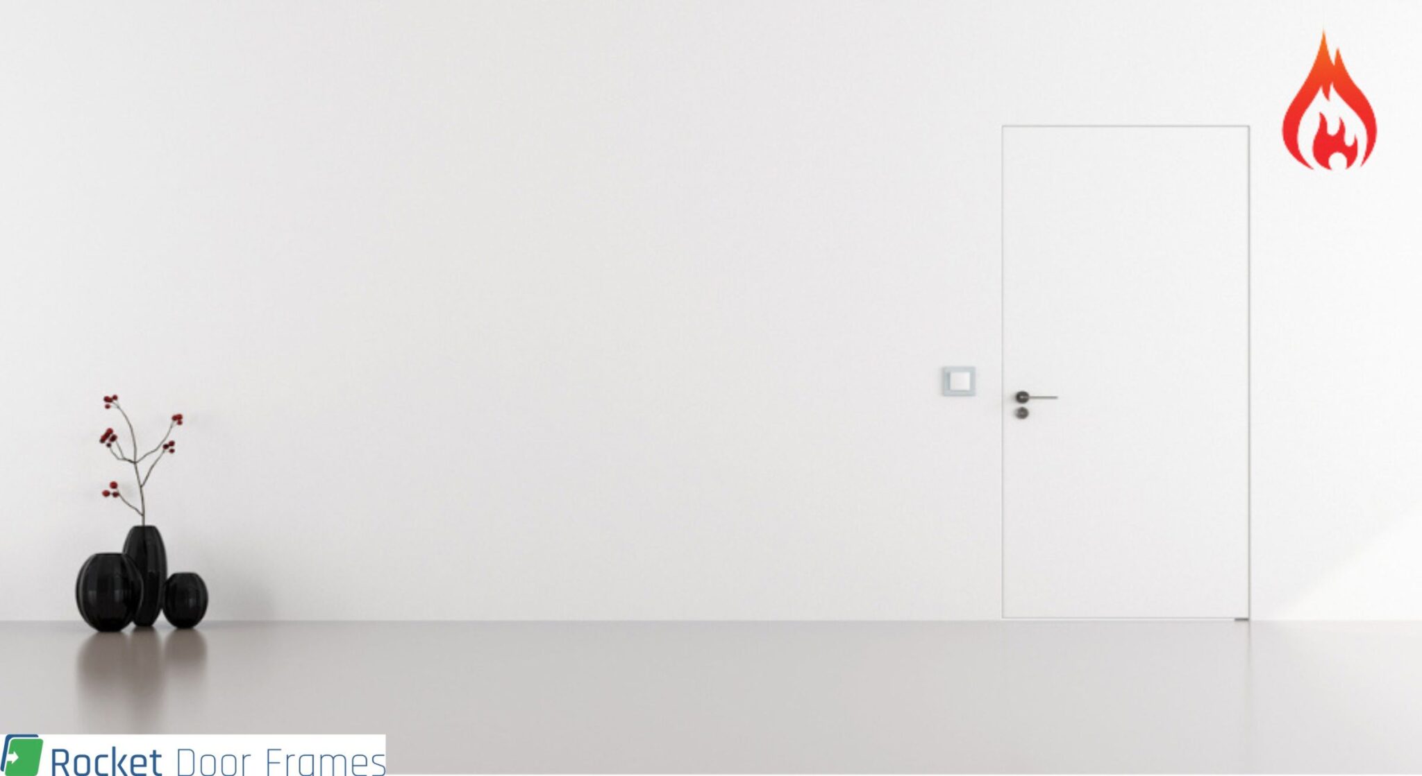Invisible Frameless Hidden Concealed White Primed Flush FD30 Fire Door ...